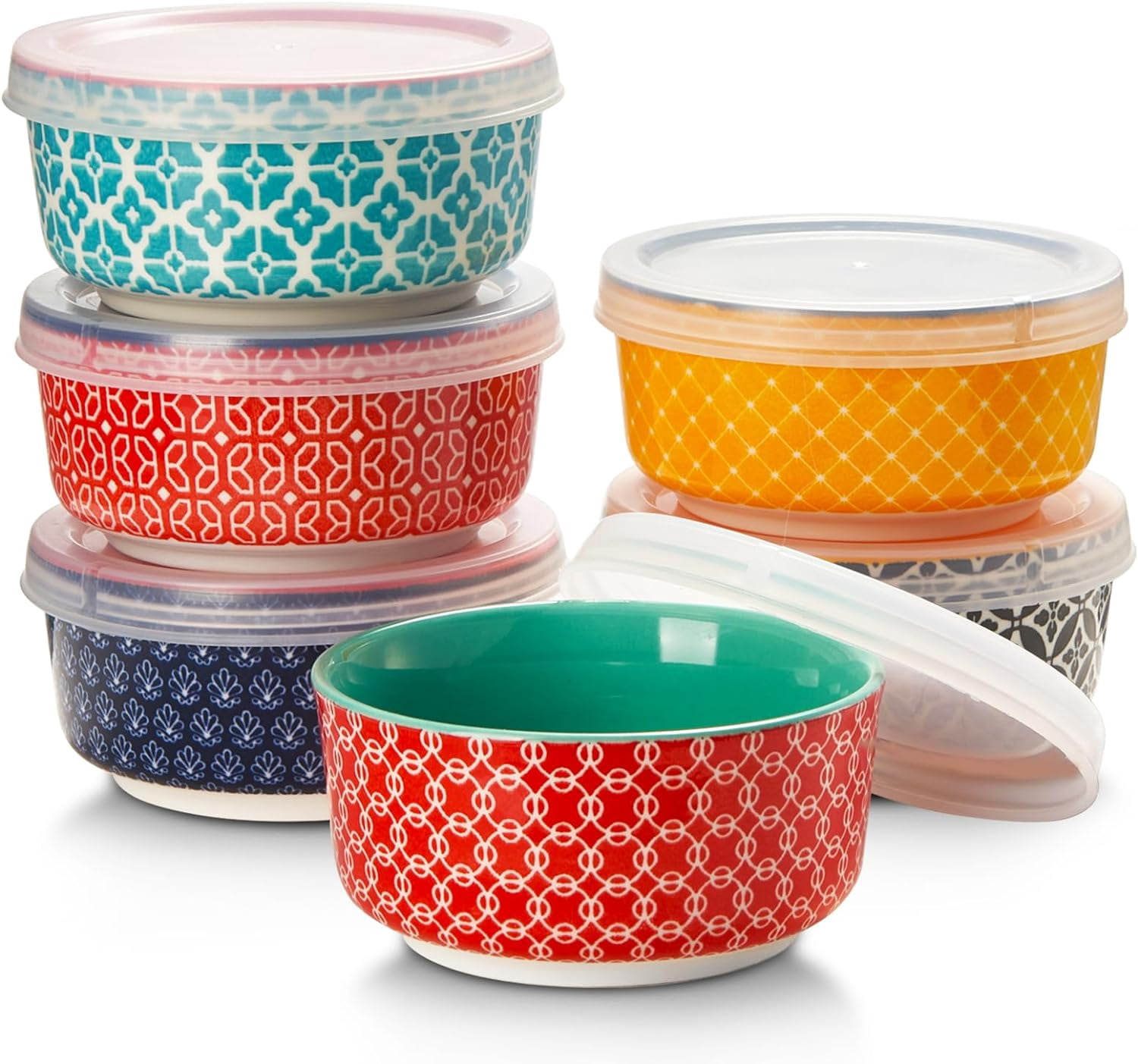 DOWAN Dipping Bowls with Lids, Ceramic Condiment Sauce Cups, 4 oz ...