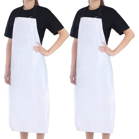 2 Pack Waterproof Rubber Vinyl Apron 40" Light Duty Model Chemical ...