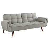 Aukfa 75" Upholstered Futon Convertible Sofa Bed, Solid Wood Legs ...