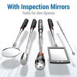 Dream Master Magnetic Pickup Tool Set with LED Lights, Inspection ...
