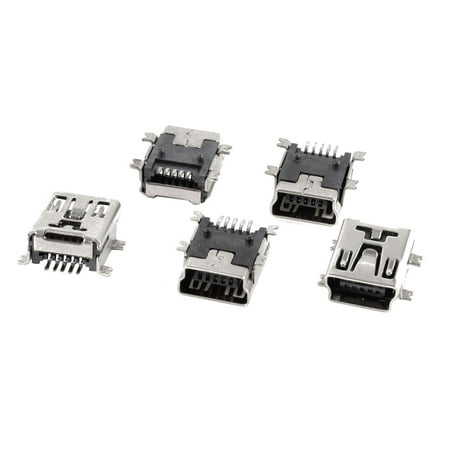Mini USB Type B Female Port 5-Pin 180 Degree SMD SMT PCB Jack Socket ...
