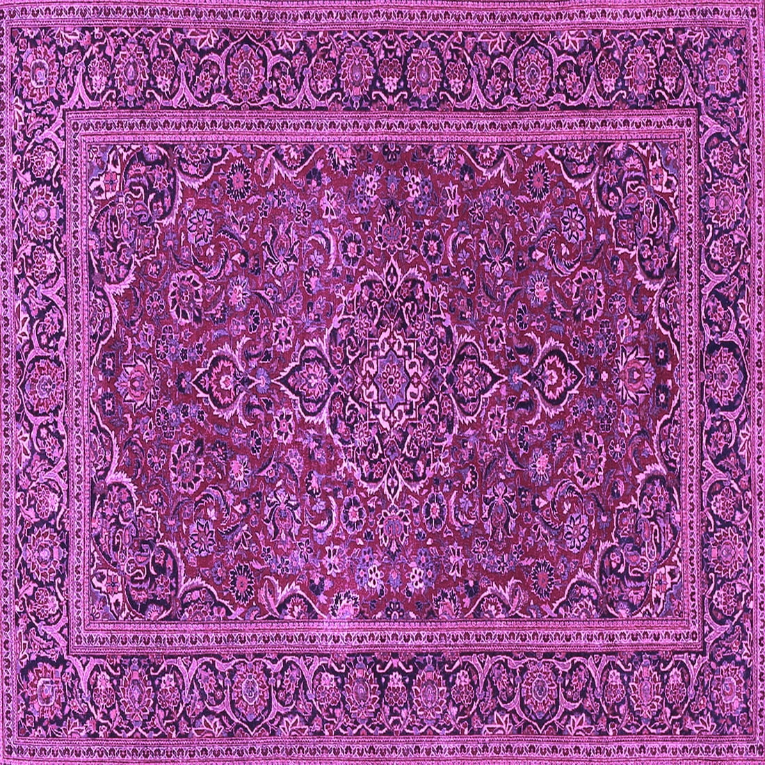 Ahgly Company Indoor Square Persian Purple Traditional Area Rugs, 6 ...