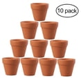 ROMANSENTIAL Small Pottery Pot Chocolate Red Pottery 10Pcs For Planting ...