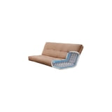 Homestock Handmade Home Butternut Finish Futon Frame Set with Mattress ...