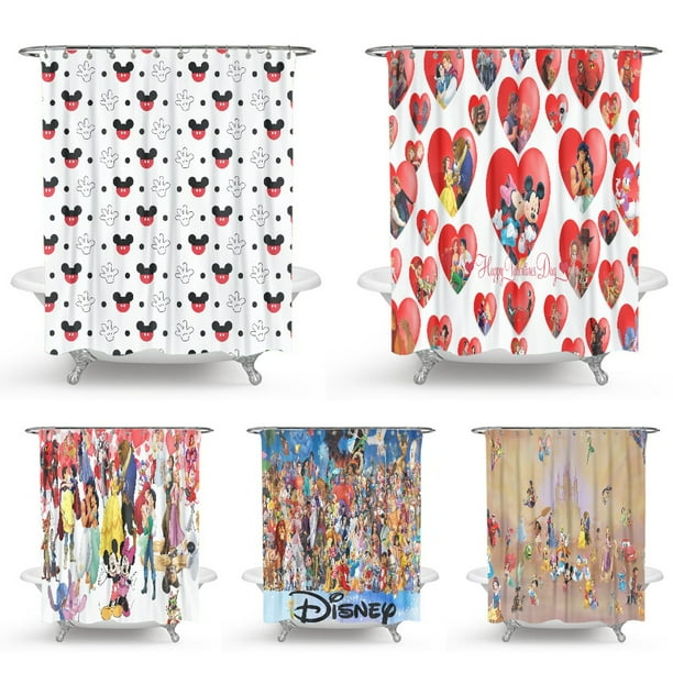 Mickey Mouse Characters Waterproof Shower Curtain 72x72 Inch Luxury