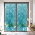 Blue Teal Clouds Window Privacy Film, Modern Abstract Art Fantasy Smoke ...