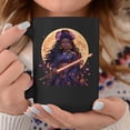 Black Woman Japanese Anime Samurai Girl Black Cat Women Coffee Mugs ...