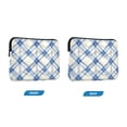 Blue and White Diagonal Plaids Pattern Quilted Laptop Protective Cases ...