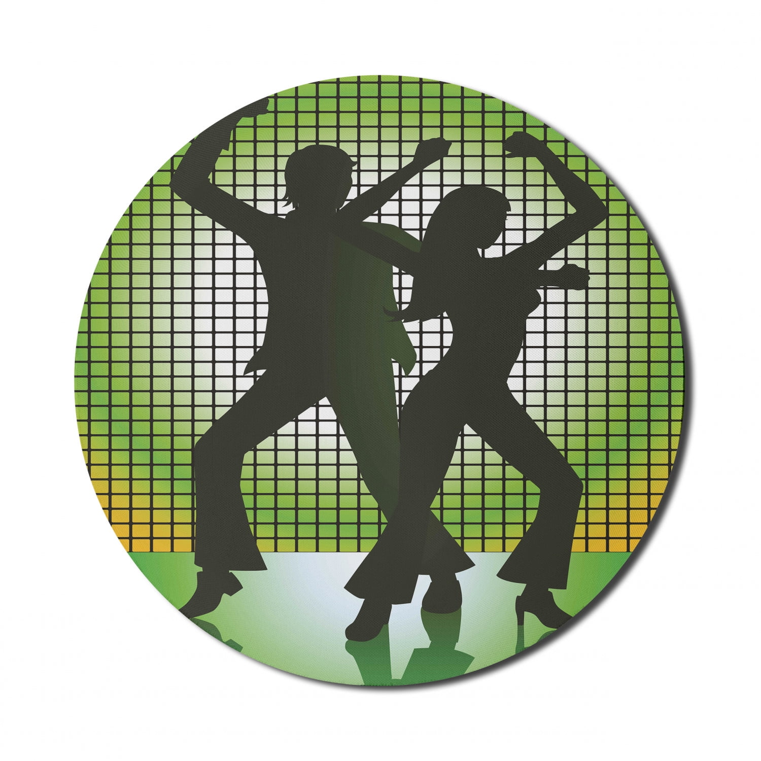 70s Party Mouse Pad for Computers, Silhouette Illustration of Couple ...