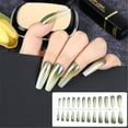 Qxldgsl 24pcs Extra Long Press On Nails Coffin Glossy Ballerina Fake