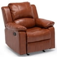 Home Square Faux Leather Glider Rocker Recliner in Caramel - Set of 2 ...