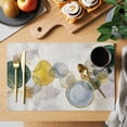 Abstract Ink Cotton Linen Placemats Set of 8, Green Yellow Blue Ink ...