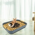 Rabbit Litter Box with Grate,Guinea Pig Litter Pan,2 Tier Rabbit Litter ...