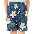 BZSMCE Adjustable Drawstring Casual Shorts With Frangipani Pattern ...