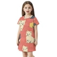 BZSMCE Short Sleeve dress Dress Casual Cotton Dresses-Fluffy Puppy Red ...