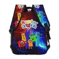 15.7in Number Cartoon Show Block Backpack with Front Pocket Lightweight ...