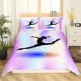 Gymnastics Lover Bedding Set, Rainbow Pastel Comforter Cover Dancer ...
