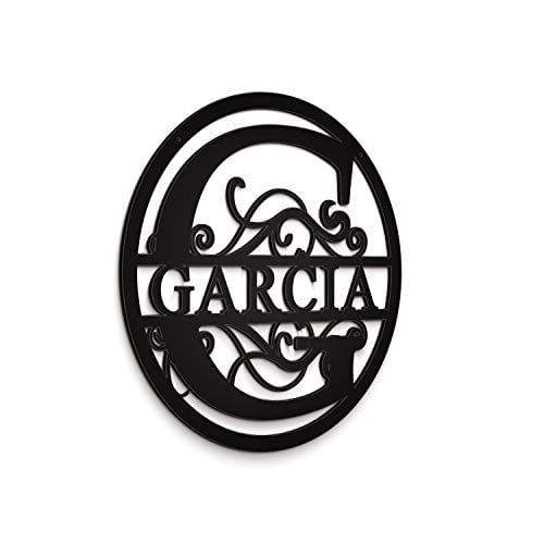 JASS GRAPHIX Garcia 12" Circle Black Aluminum Composite Monogrammed ...