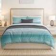 Blue Sea White Clouds King Size Bed Set,Minimalist Ocean Art Bedding ...