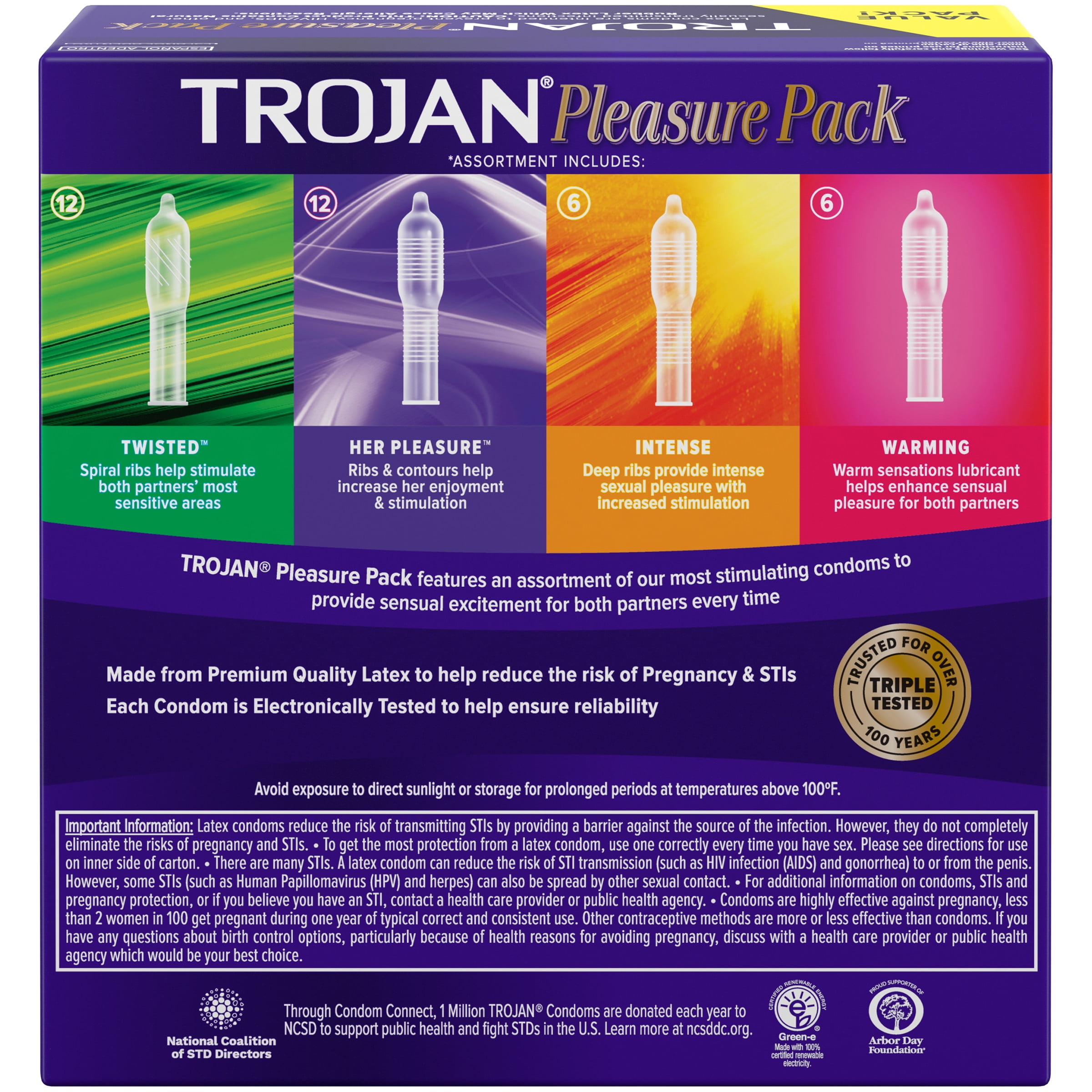 Buy Trojan Pleasure Pack Assorted Condoms Lubricated Condoms Value Pack 36 Count Online At