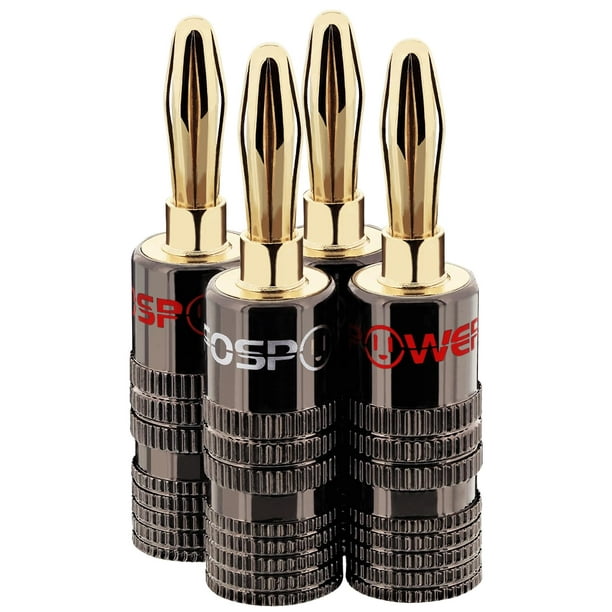 Conectores Tipo Banana XCF Chapados en Oro 24 Quilates para Cables de ...