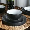 Christian Siriano Larosso 12-Piece Dinnerware Set Stoneware, Black ...
