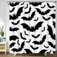 Spooky Halloween Shower Curtain Gothic Horror Halloween Black&white