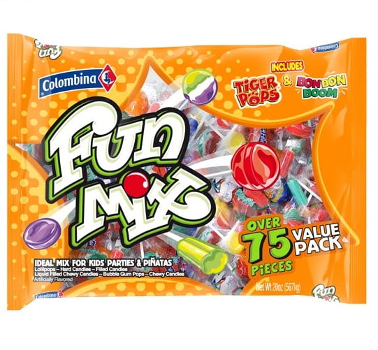 Colombina Fun Mix Tiger Pops & Bon Bon Boom, 75 pieces, 20 oz - Walmart.com