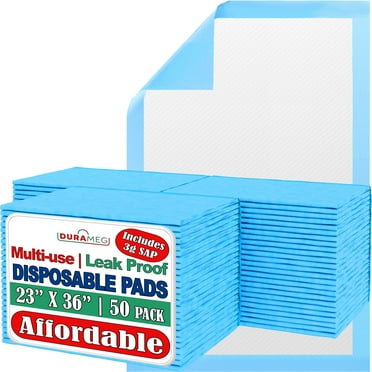 Healthline Blue Chucks Pads, Chux Disposable Bed Pads 23x36, Waterproof ...