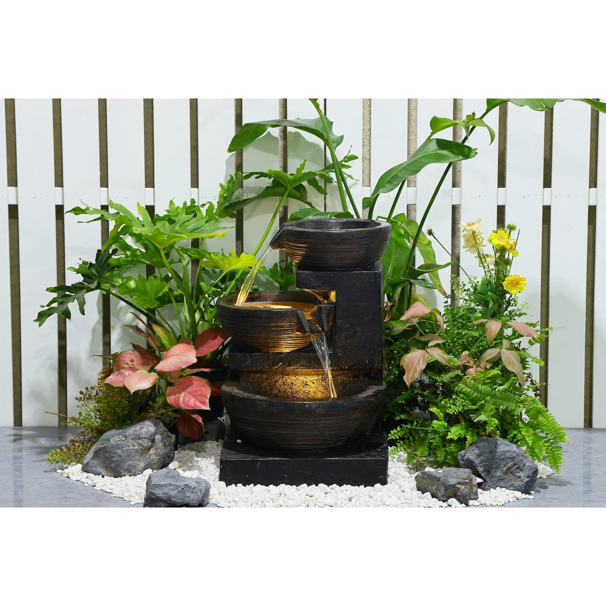 Click here for Hi-Line Gift 24 H Cascading Bowl Water Fountain Ou... prices