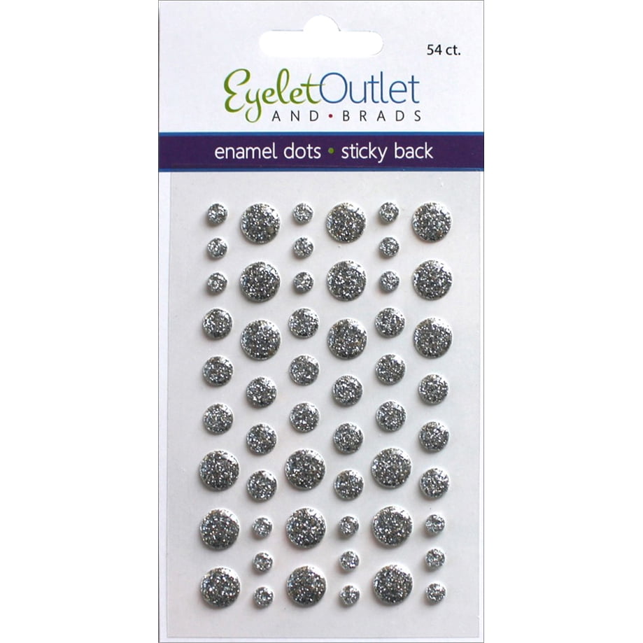 Eyelet Outlet Adhesive-Back Enamel Dots 54/Pkg-Glitter Silver - Walmart.com