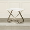 Steve Silver Zurich Square White Faux Marble Mixed Media End Table ...