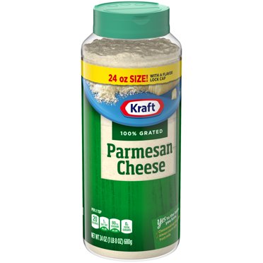 Kraft 100% Grated Parmesan Cheese, 8 oz Shaker for Pasta, Pizza, Salads ...