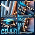 Golden Accents Graduation Banner Blue Graduation Caps Inspirational ...