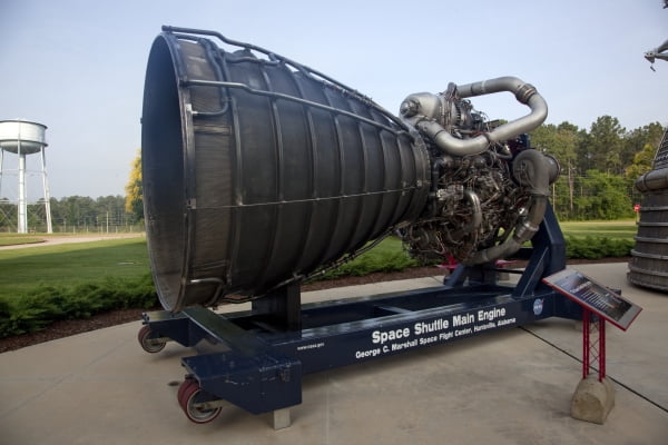 Print: An Exhibit Of The F-1 Engine Used In The Space Shuttle At The ...