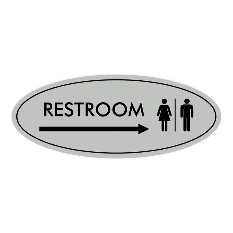 Printable Bathroom Sign With Arrow