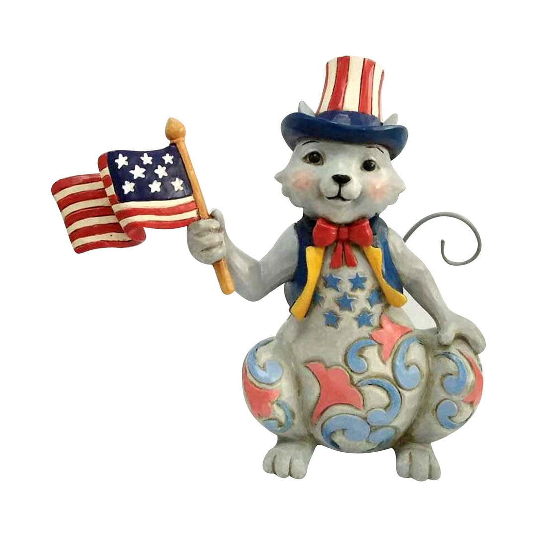 Jim Shore Heartwood Creek 6001086 Patriotic Cat With Flag 2018 ... Jim Shore Heartwood Creek 6001086 Patriotic Cat With Flag 2018 ...