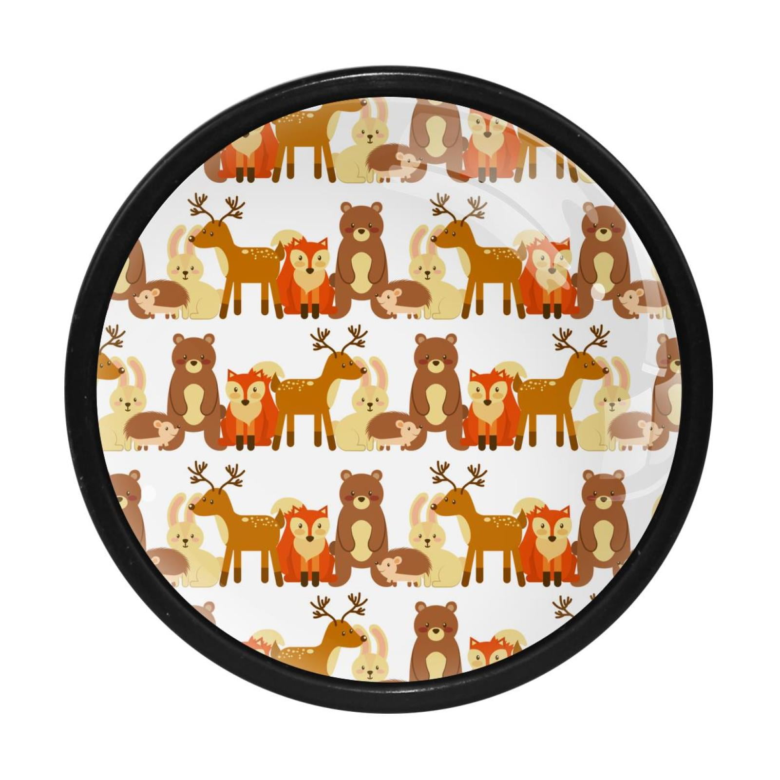 4 Pcs Animals Forest Wildlife Knobs for Kitchen Cabinet Cupboard ...