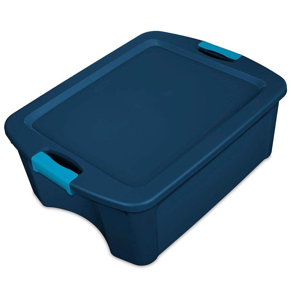 Sterilite 14447406 12 Gallon Blue Latch & Carry Tote - Walmart.com