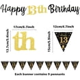 13th Birthday Decorations Banner Boys Girls, Black Gold Happy ...