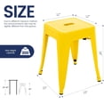 18 Inch Industrial Metal Stools Set of 4, Stackable Classroom Stools ...