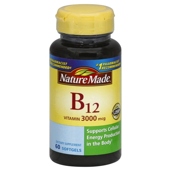 Nature Made Extra Strength Vitamin B12 3000 mcg Softgels, 60 Count ...