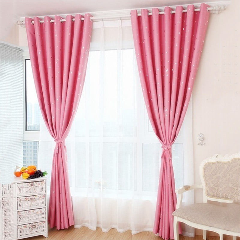 Click here for Wobythan 5colors Star Print Window Curtain Panels... prices