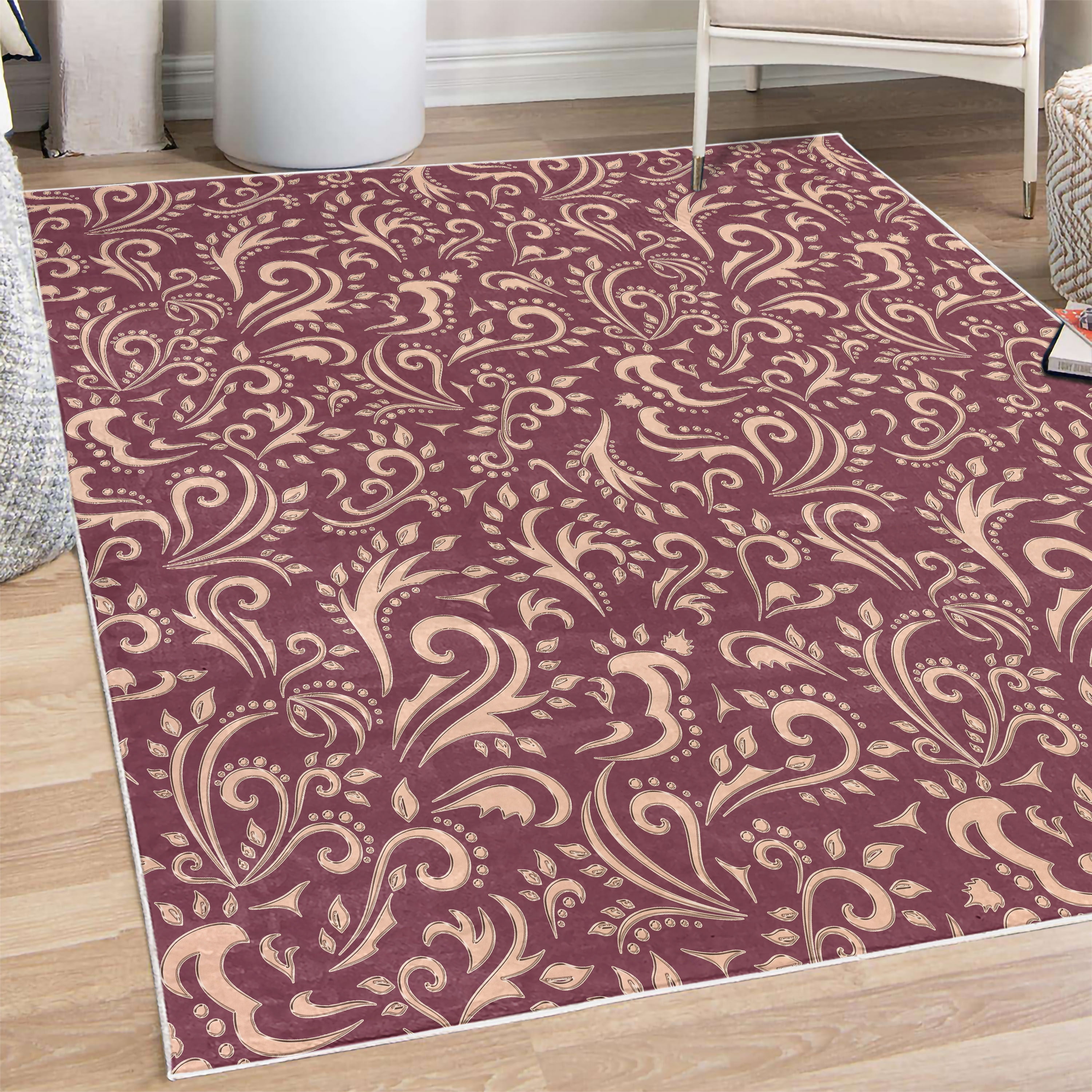 Vintage Decorative Rug, Monochrome Style Classic Victorian Inspired ...