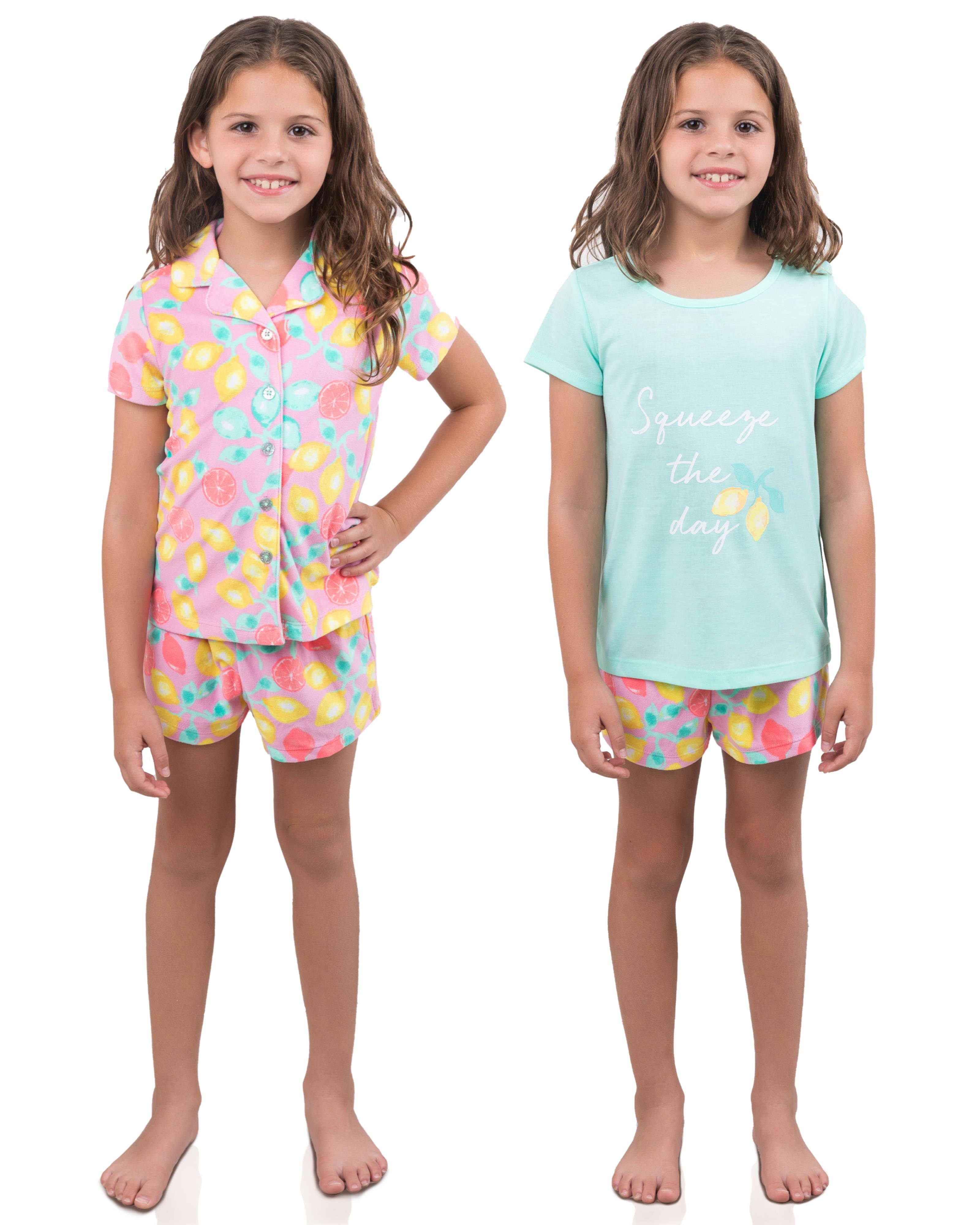 Saint Eve Girls 3 Piece Button Down Pajama Set, Pink, Size: L - Walmart.com