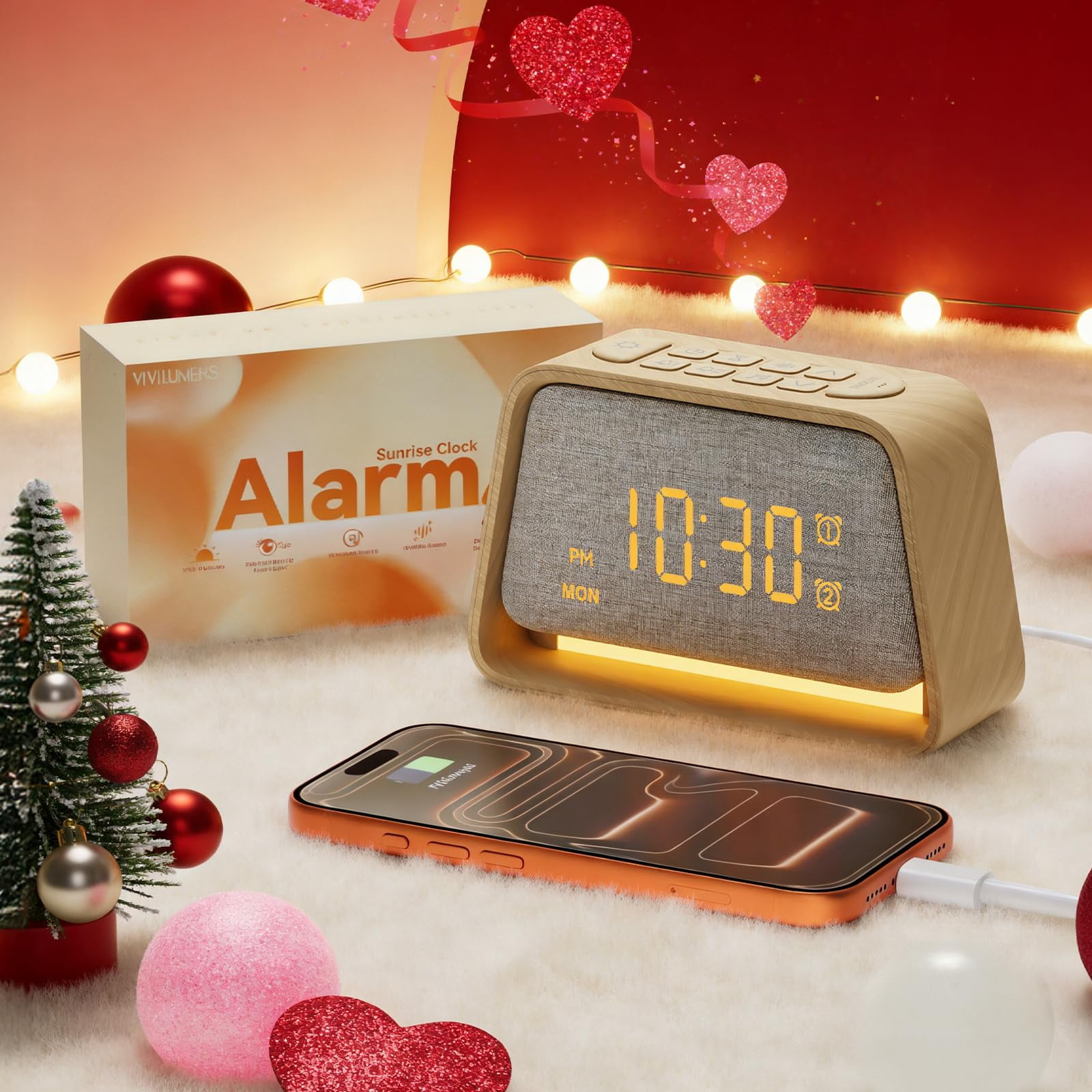 Click here for Vivilumens Wooden Alarm Clock White Noise Sound Ma... prices