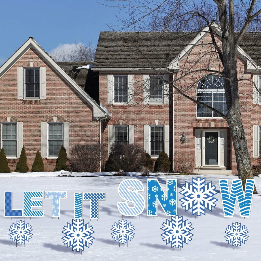 VictoryStore Let It Snow Winter Yard Decorations Display, Holiday ...