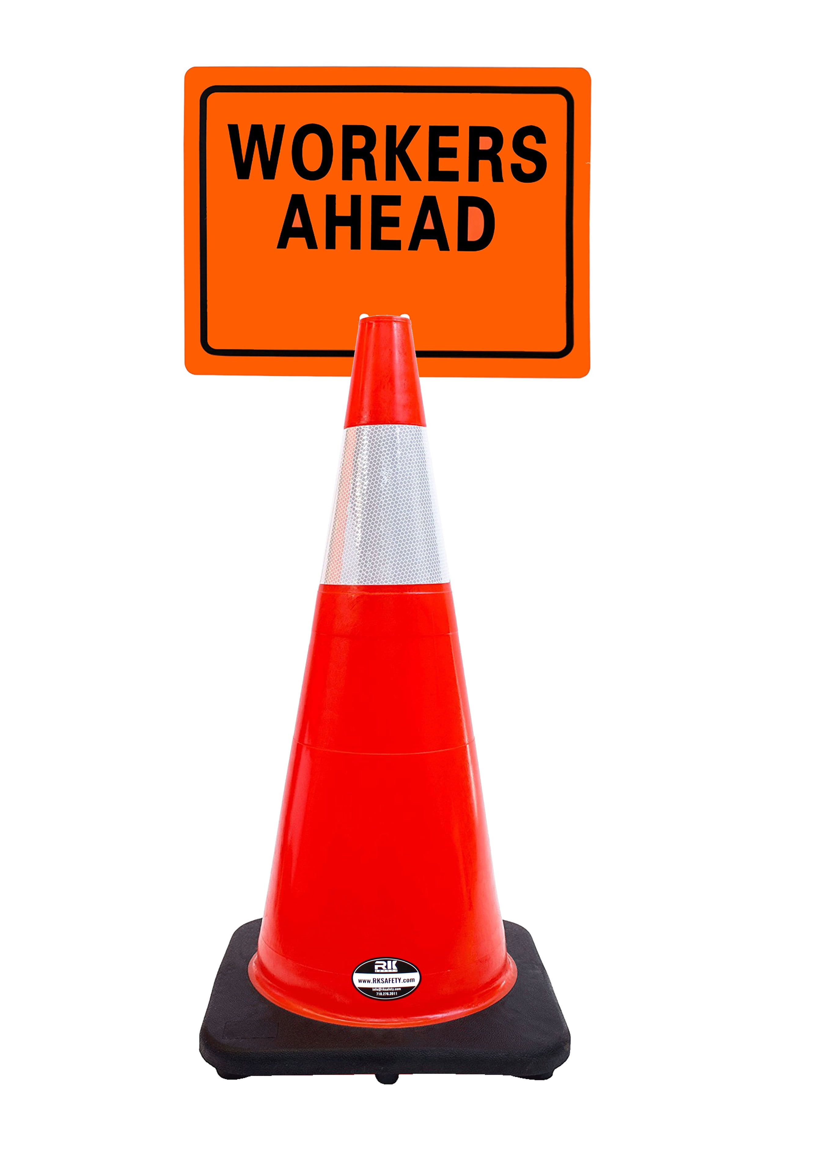 RK-Safety 28" Orange Cone, Black base With One 6" Reflective Tape, Plus ...