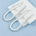 2Pcs Round Glass Pearl Beads Aluminium Strap Chains Platinum 360mm ...
