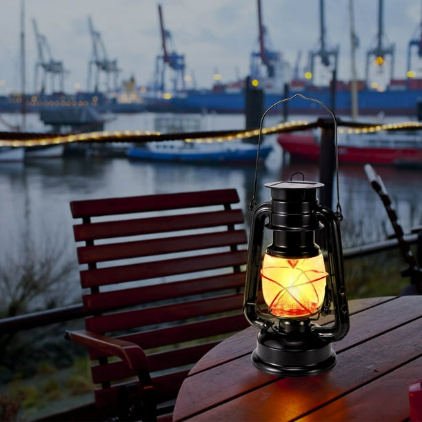 Solar Lantern Flickering Flame 2 Pack, Outdoor Garden Hanging Lantern ...